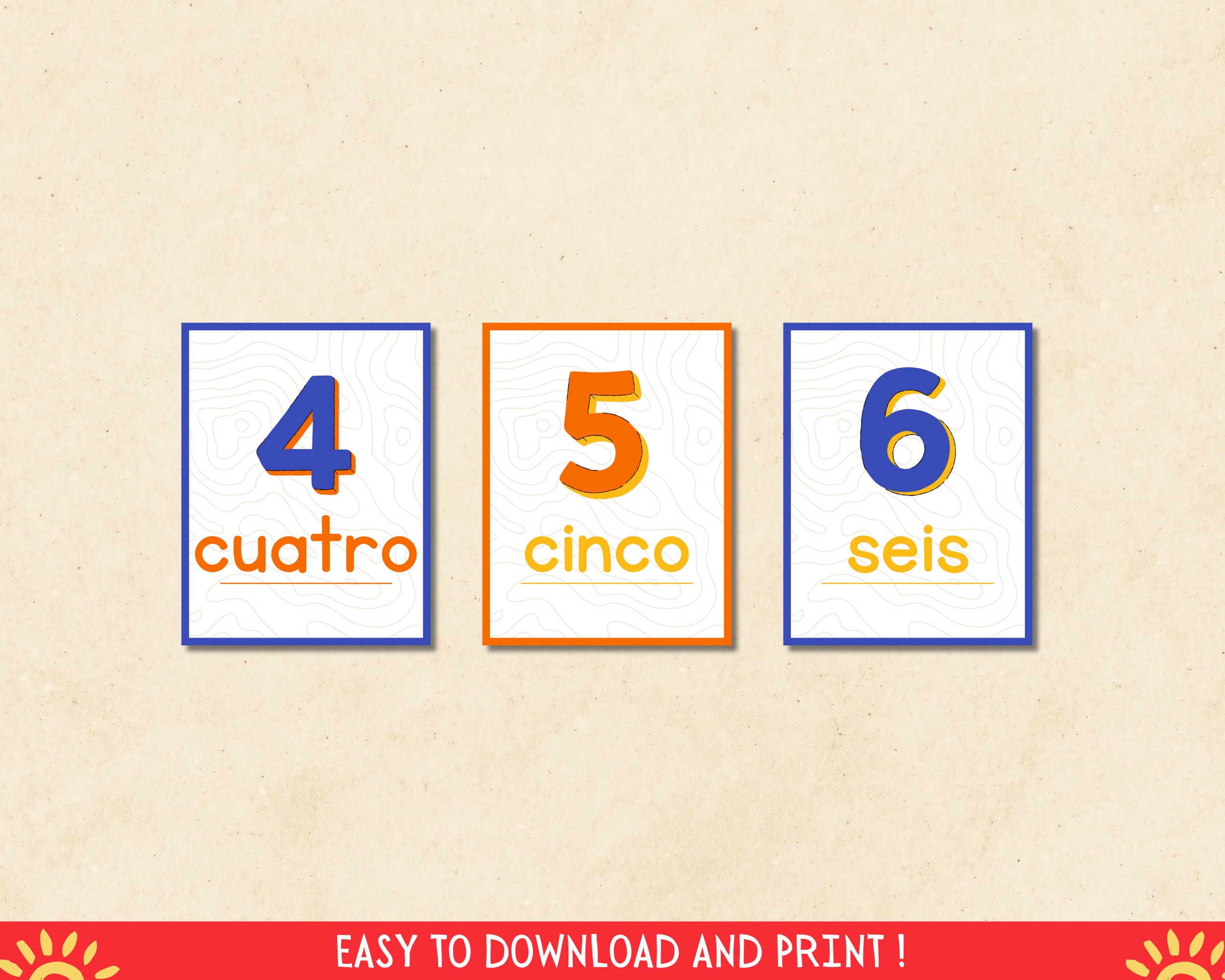 Spanish Numbers Classroom Poster Set, Educational Wall Art Decor ...