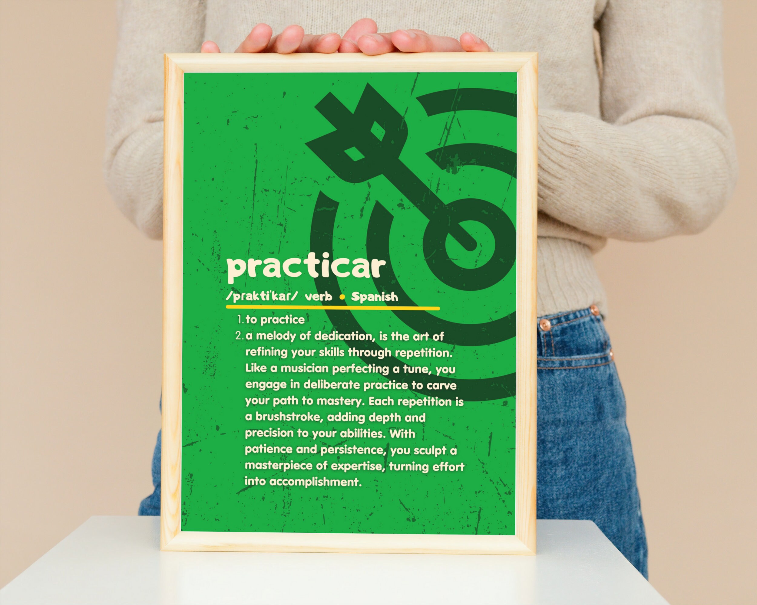 Practicar Definition Wall Art, Printable Classroom Decoration, Spanish ...