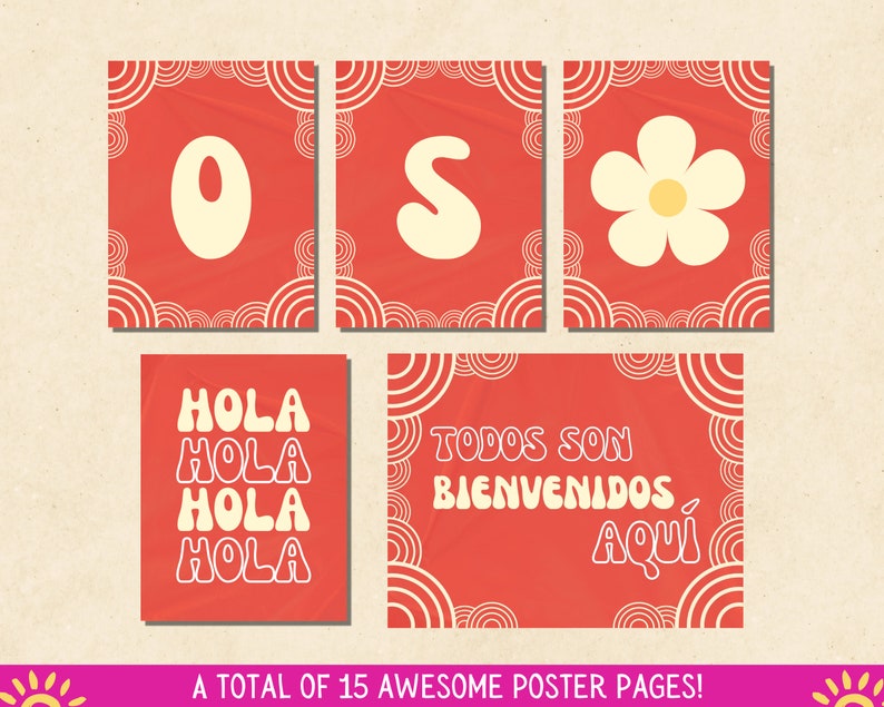 Bienvenidos Poster Set, Spanish Classroom Printable, Motivational ...
