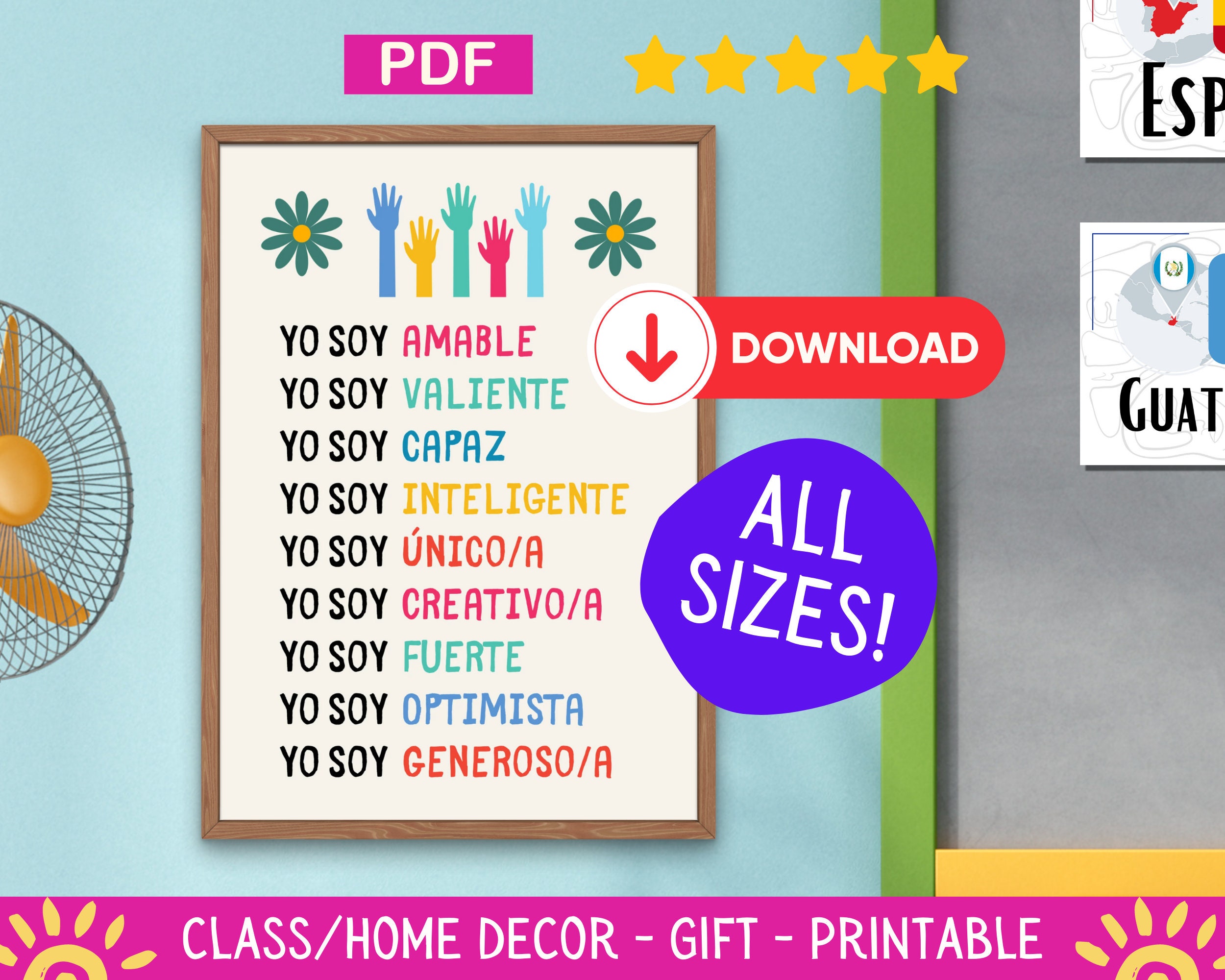 Spanish Classroom Inclusivity Poster, Yo Soy, Motivational Printable ...