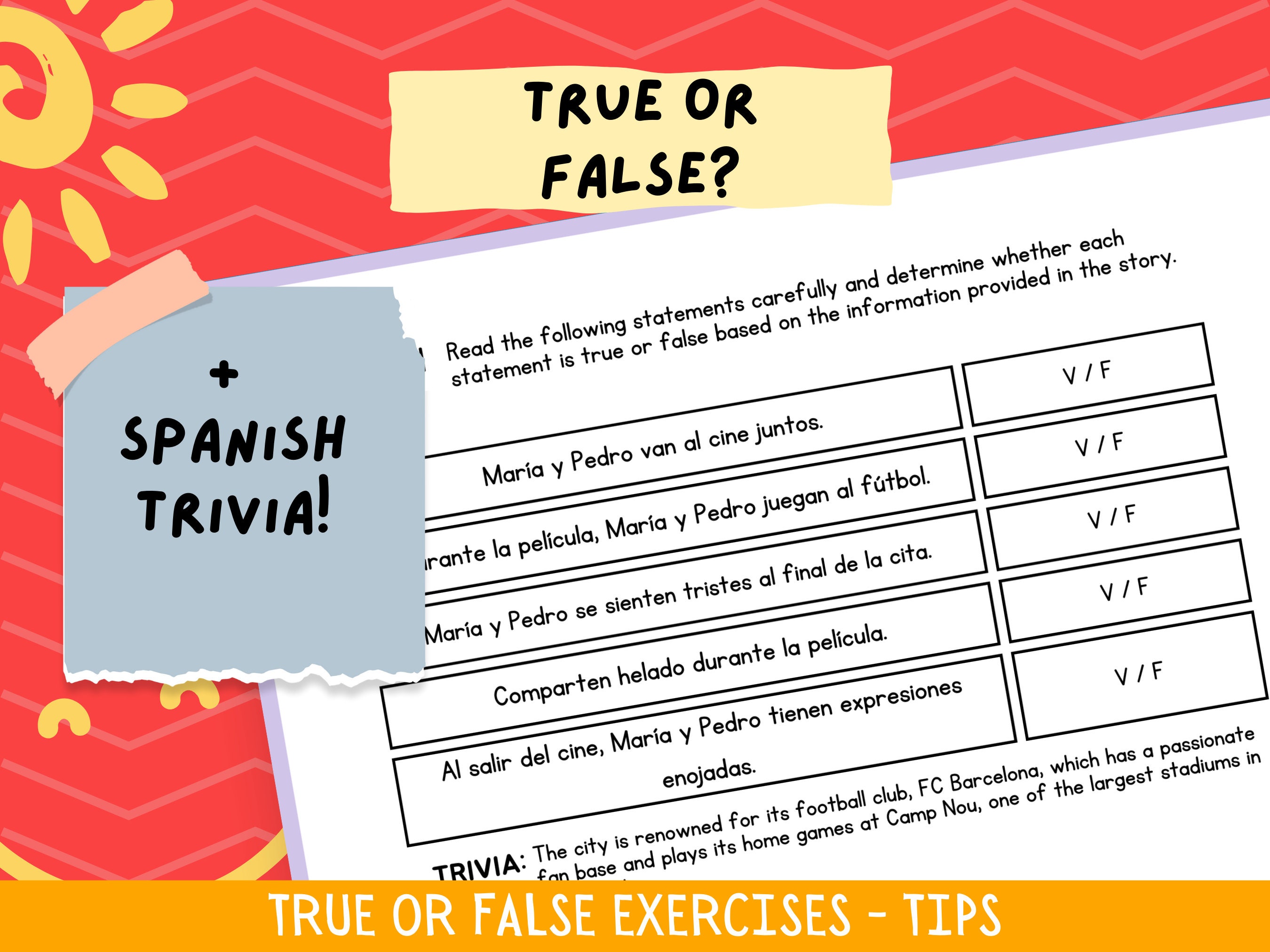 Spanish Beginner Worksheets for Adults, Reading Comprehension ...