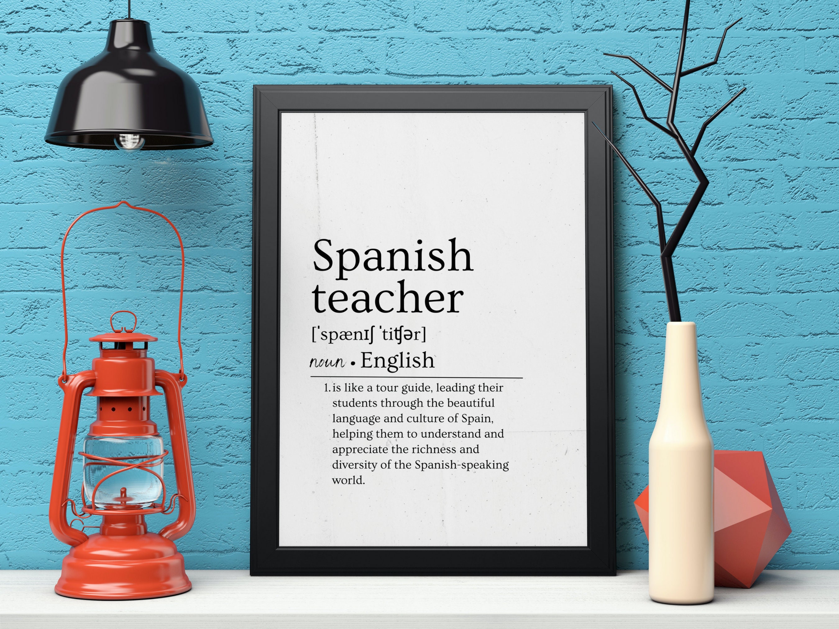 Spanish Teacher Definition, Printable Classroom Decoration, Spanish Classroom, Wall Art ...
