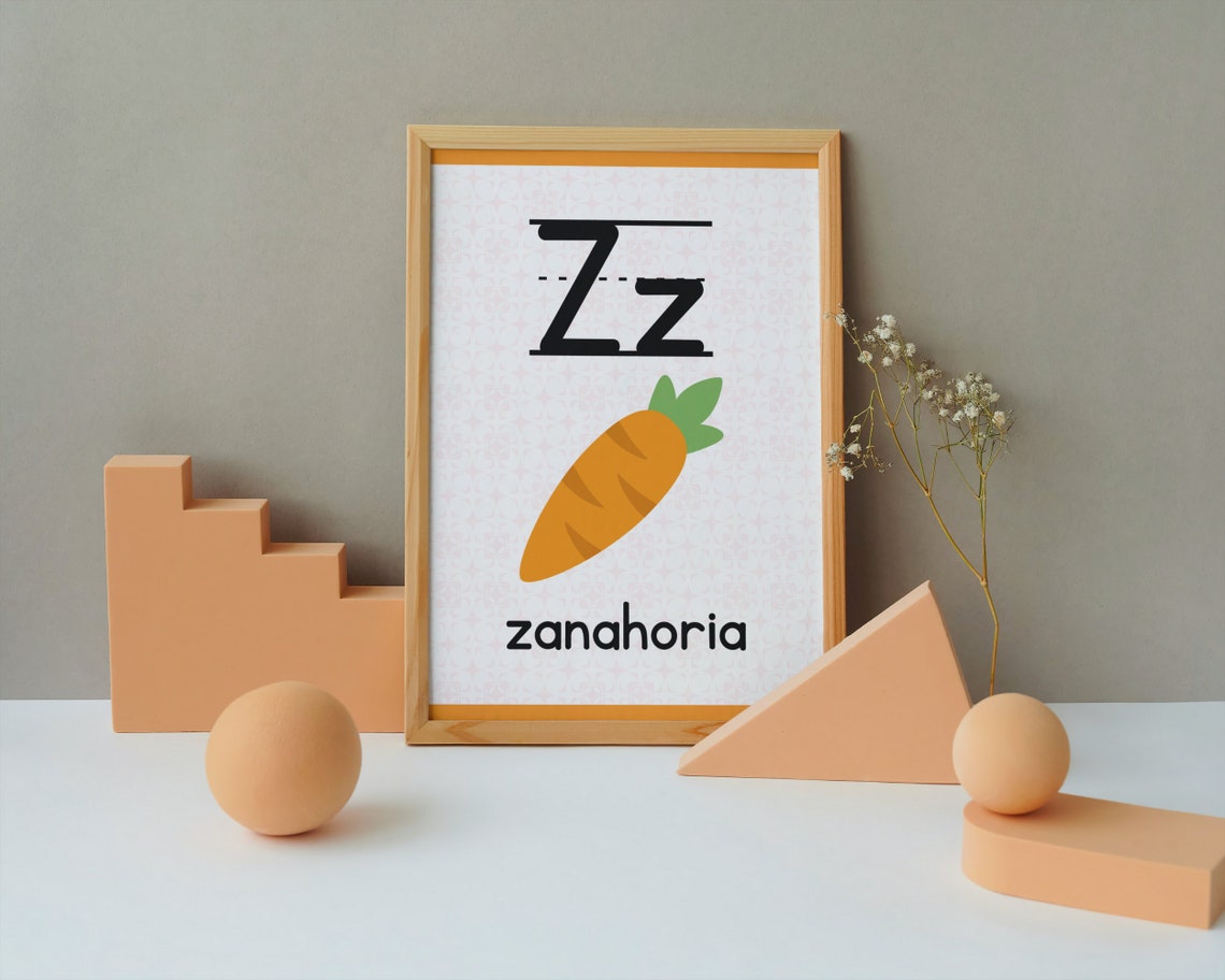 Spanish Alphabet Classroom Poster Set, Fruits&vegetables, Educational ...