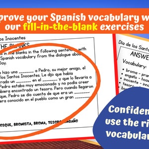 Spanish Beginner Worksheet Bundle, Stories, Vocabulary, Printable ...
