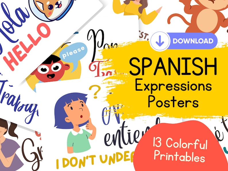 Spanish Classroom Printable Poster Set - Spanish Teacher Classroom ...