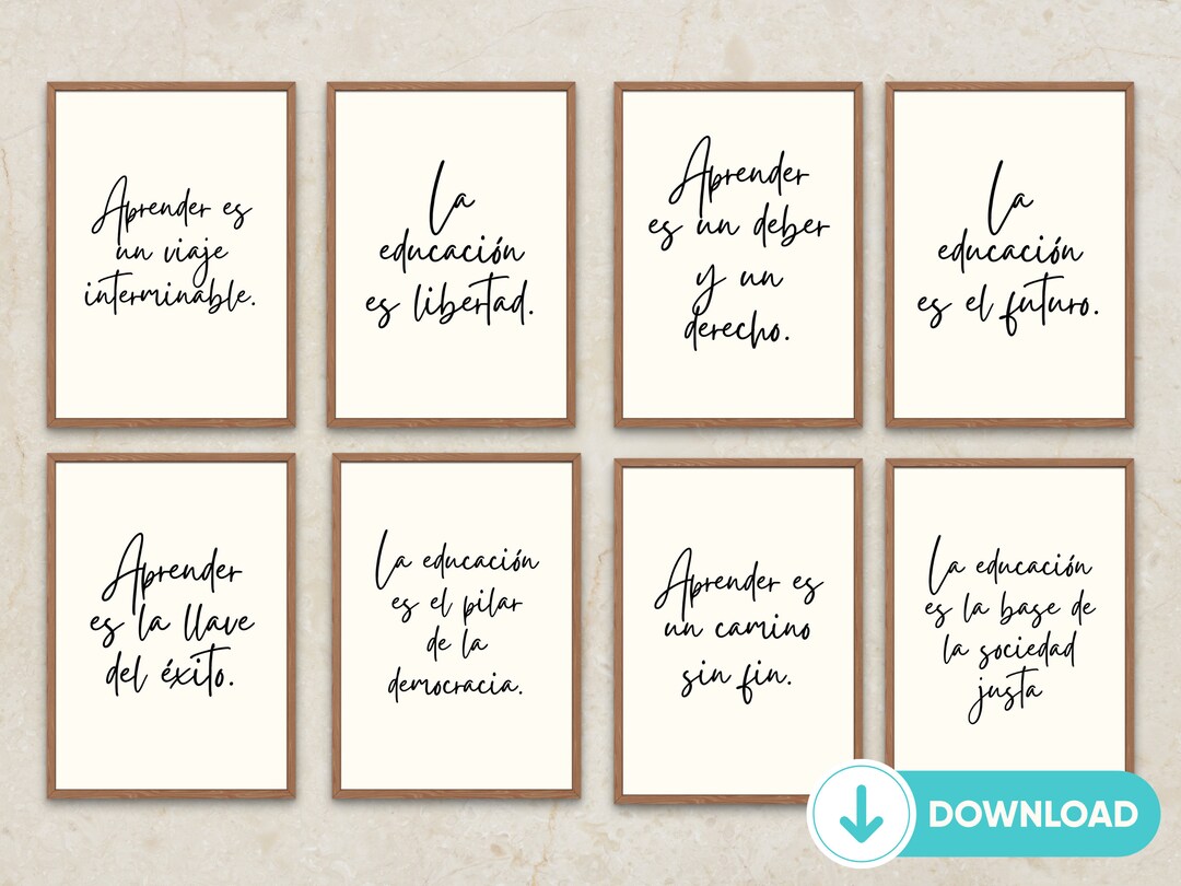 Educational Quotes in Spanish, Downloadable Print for Spanish Classroom ...
