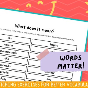 Spanish Beginner Worksheet Bundle, Stories With Vocabulary, Printable ...