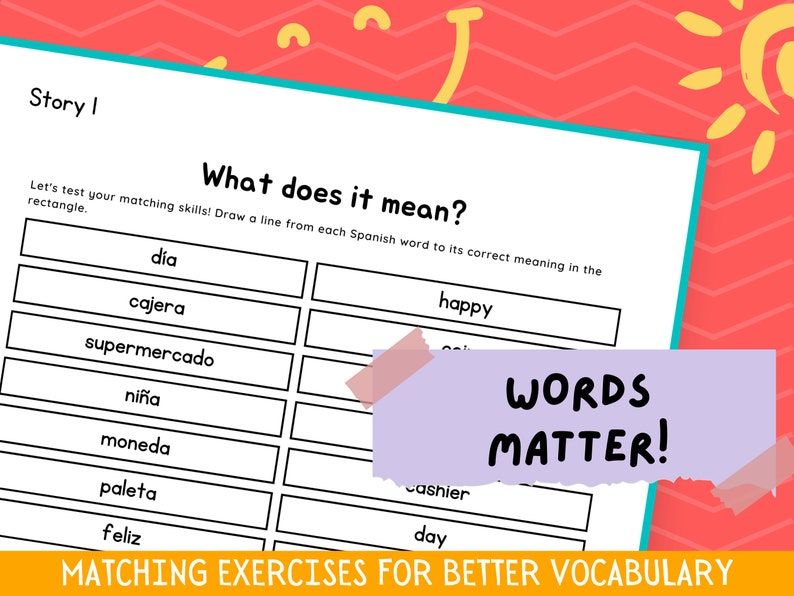 Spanish Beginner Worksheet Bundle, Stories With Vocabulary, Printable ...