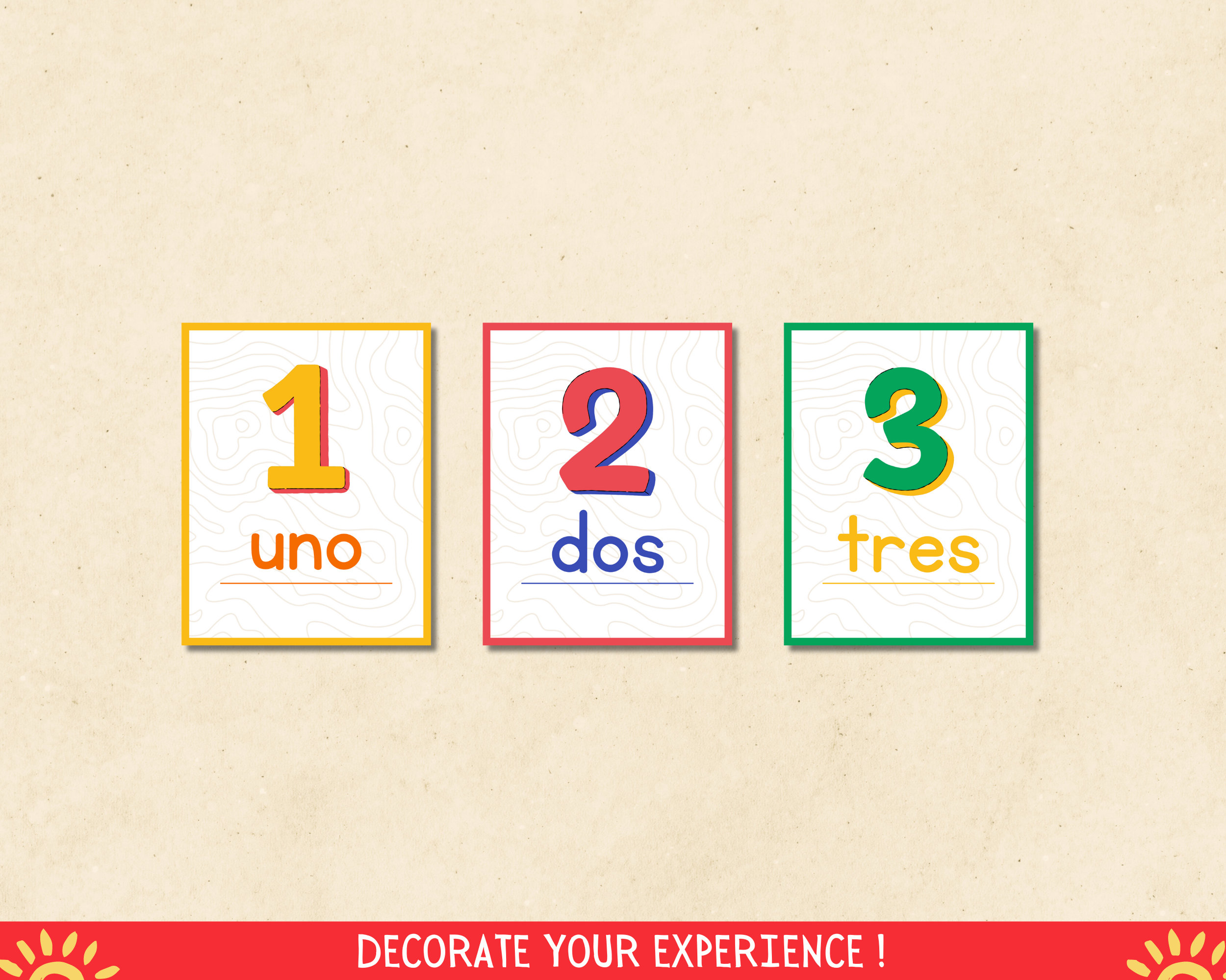 Spanish Numbers Classroom Poster Set, Educational Wall Art Decor ...