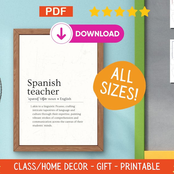 Spanish Classroom Printable Poster Set Spanish Teacher Classroom Decor ...