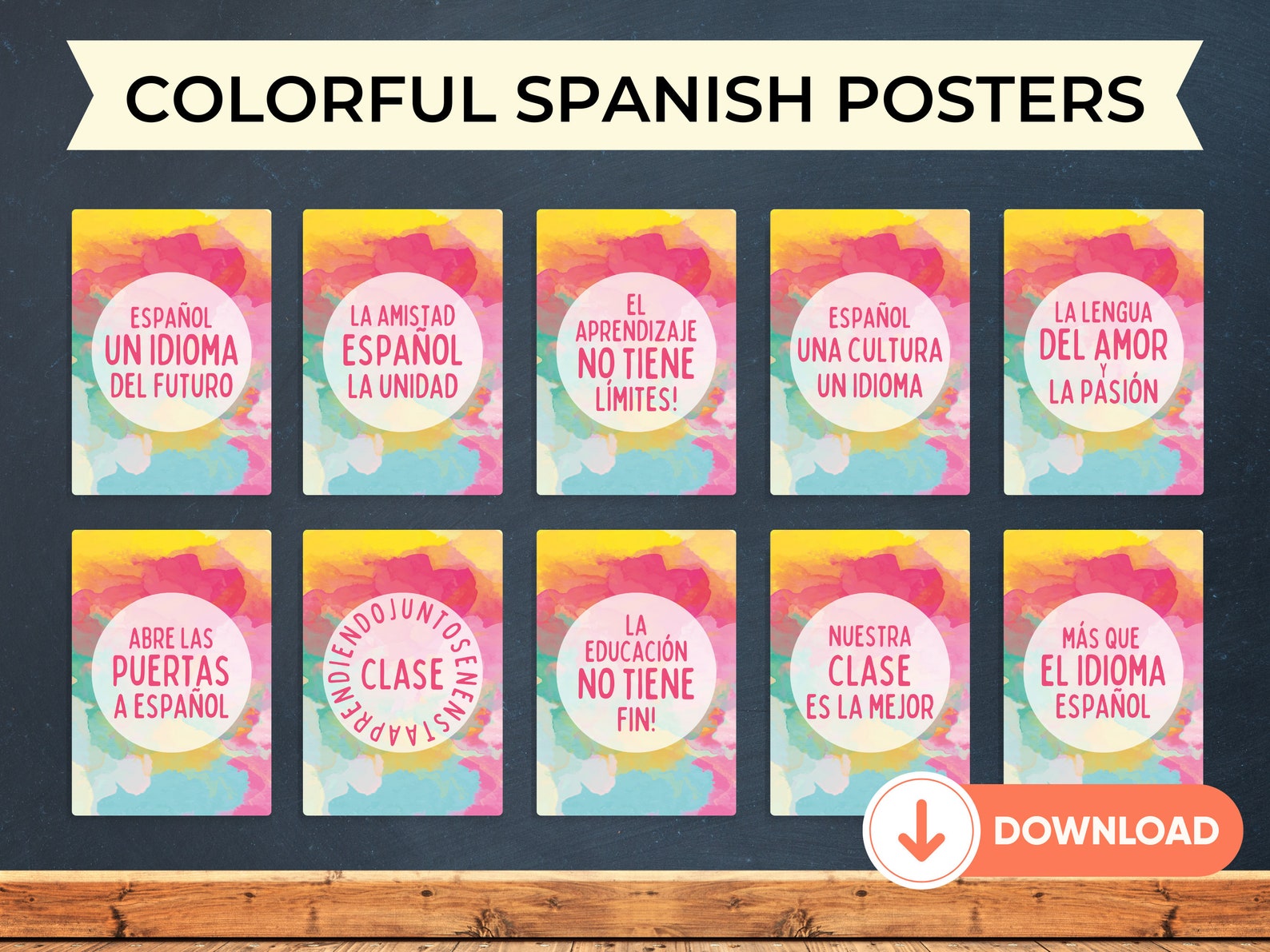 Spanish Classroom Motivational Printable Poster Set, Spanish Classroom ...