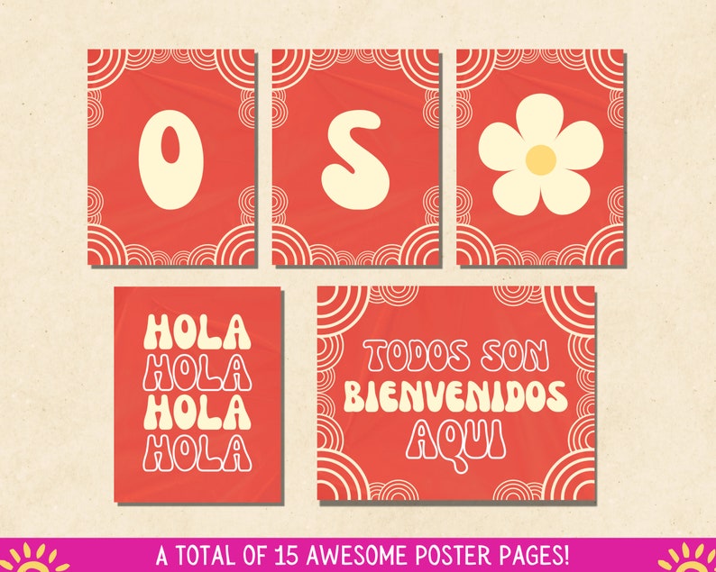 Bienvenidos Poster Set Spanish Classroom Printable - Etsy