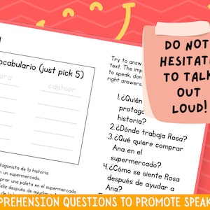 Spanish Beginner Worksheet Bundle, Stories With Vocabulary, Printable ...