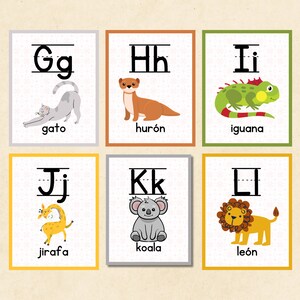 Spanish Alphabet Classroom Poster Set, Educational Wall Art Decor ...