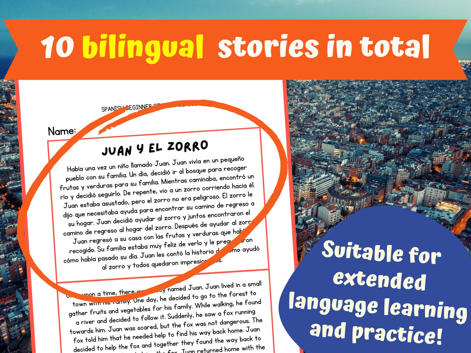 Spanish Beginner Worksheets Mini Bundle, Stories With Vocabulary ...