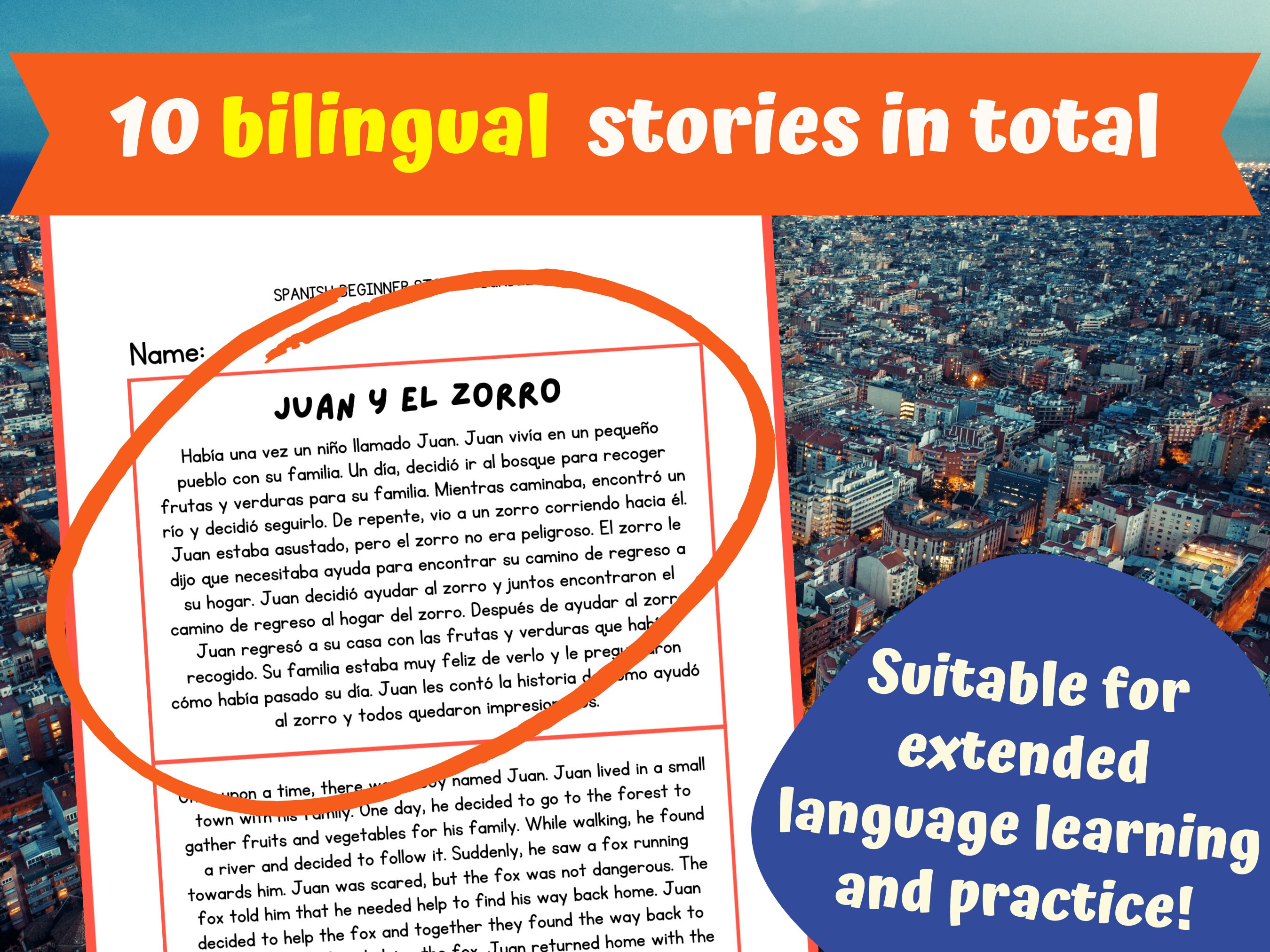 Spanish Beginner Worksheets Mini Bundle, Stories With Vocabulary ...