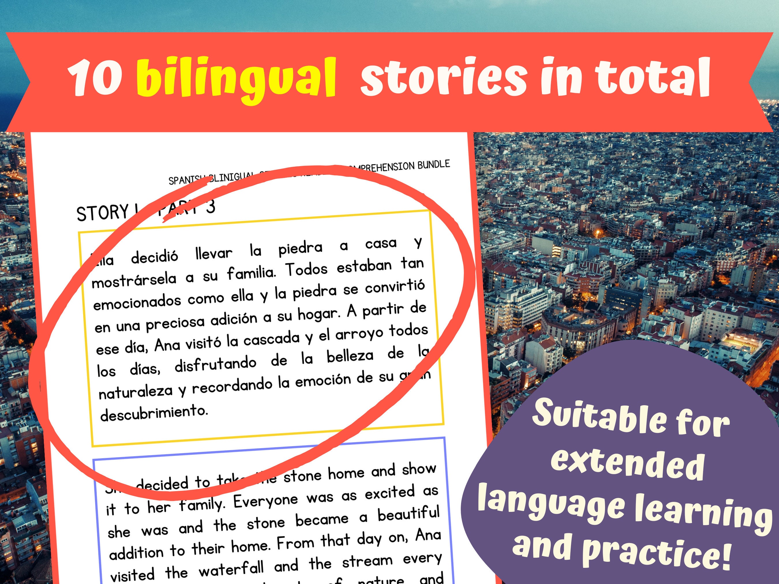 Spanish Intermediate Reading Comprehension Bundle, Printable Worksheets ...