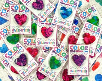 Valentine's Day Coloring Card Set With Crayons Gifts for Kids ...