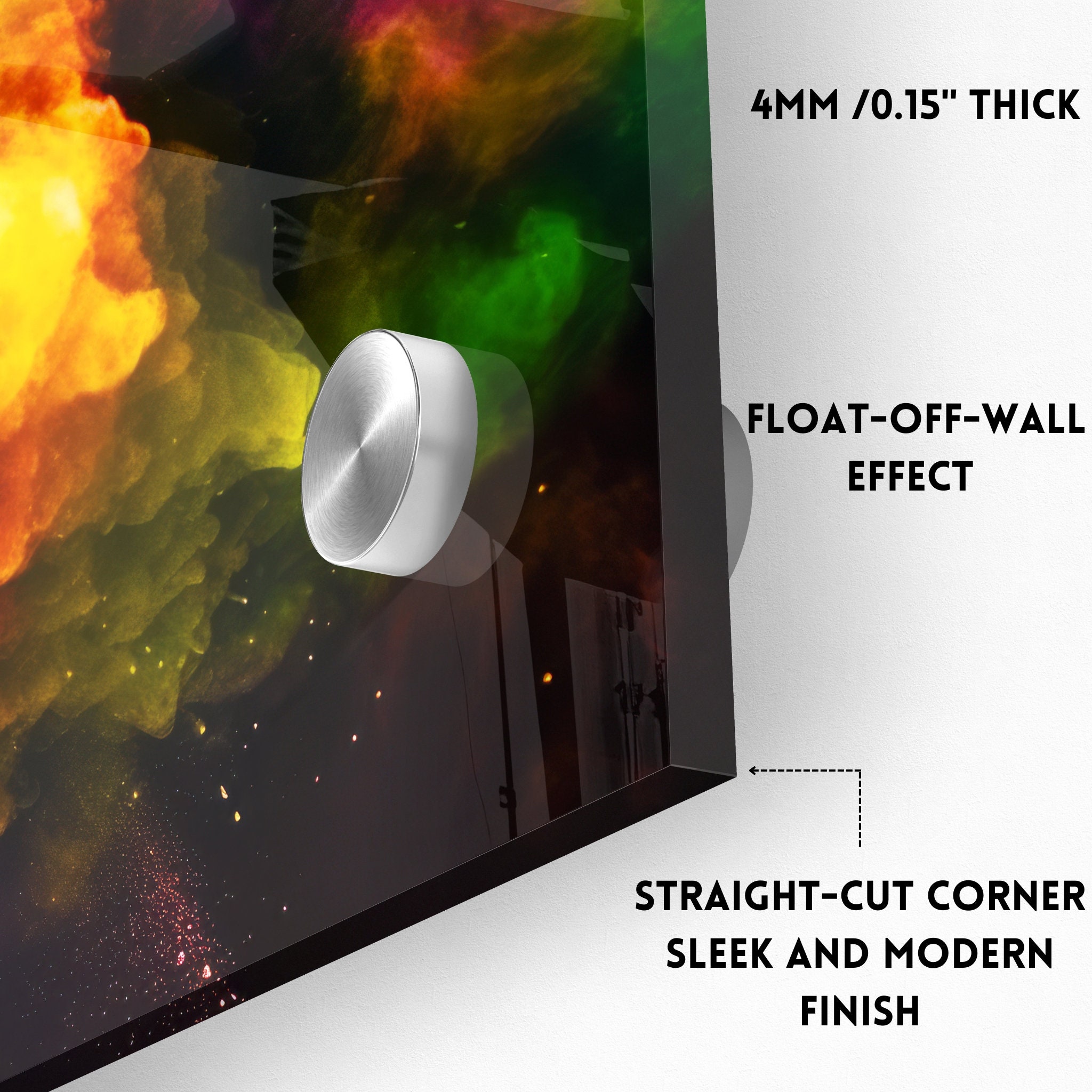 Acrylic Wall Art Abstract Color Explosion Wall Art Large Wall Decor ...