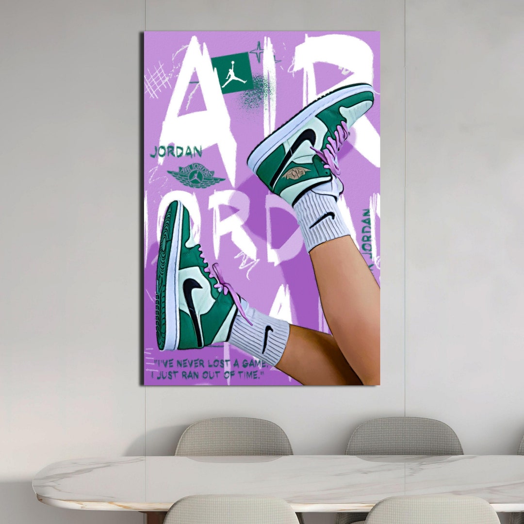Pop Art: Jordan Dutch Green Metal Wall Art, Jordan Poster, Sneaker Wall ...