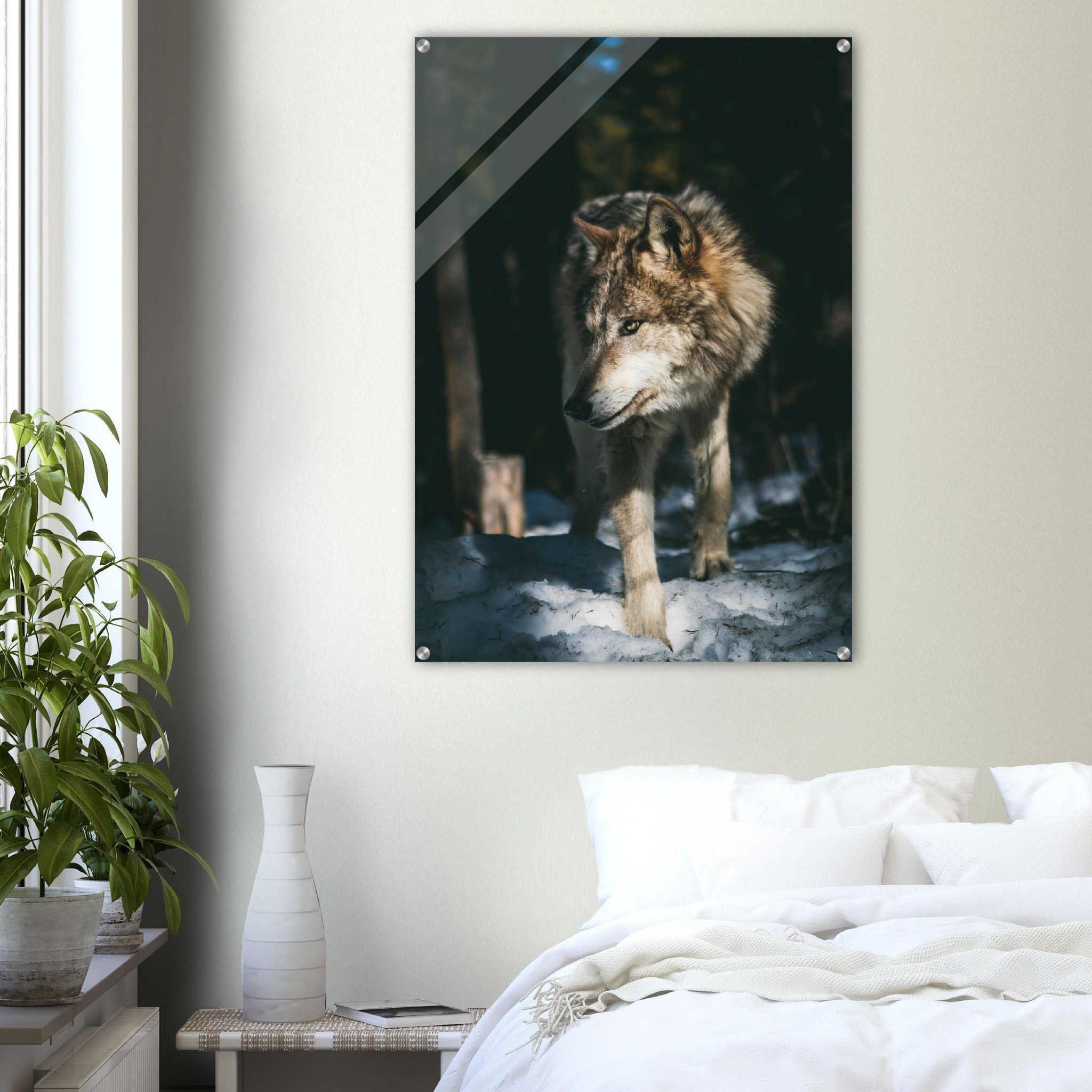 Acrylic Wall Art Animal Wolf Wall Decor Large Wall Print Modern Wall ...