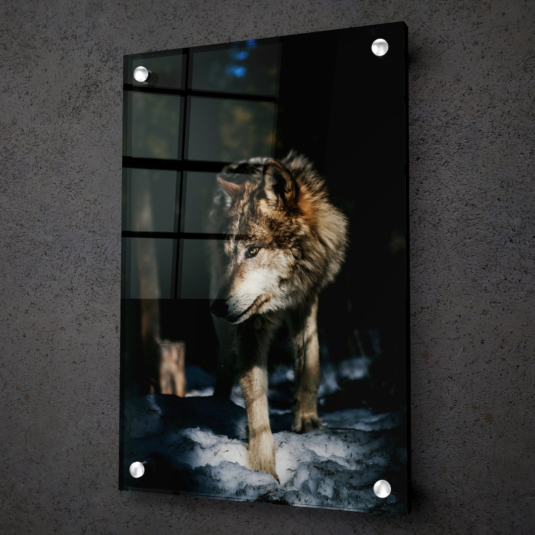 Acrylic Wall Art Animal Wolf Wall Decor Large Wall Print Modern Wall ...