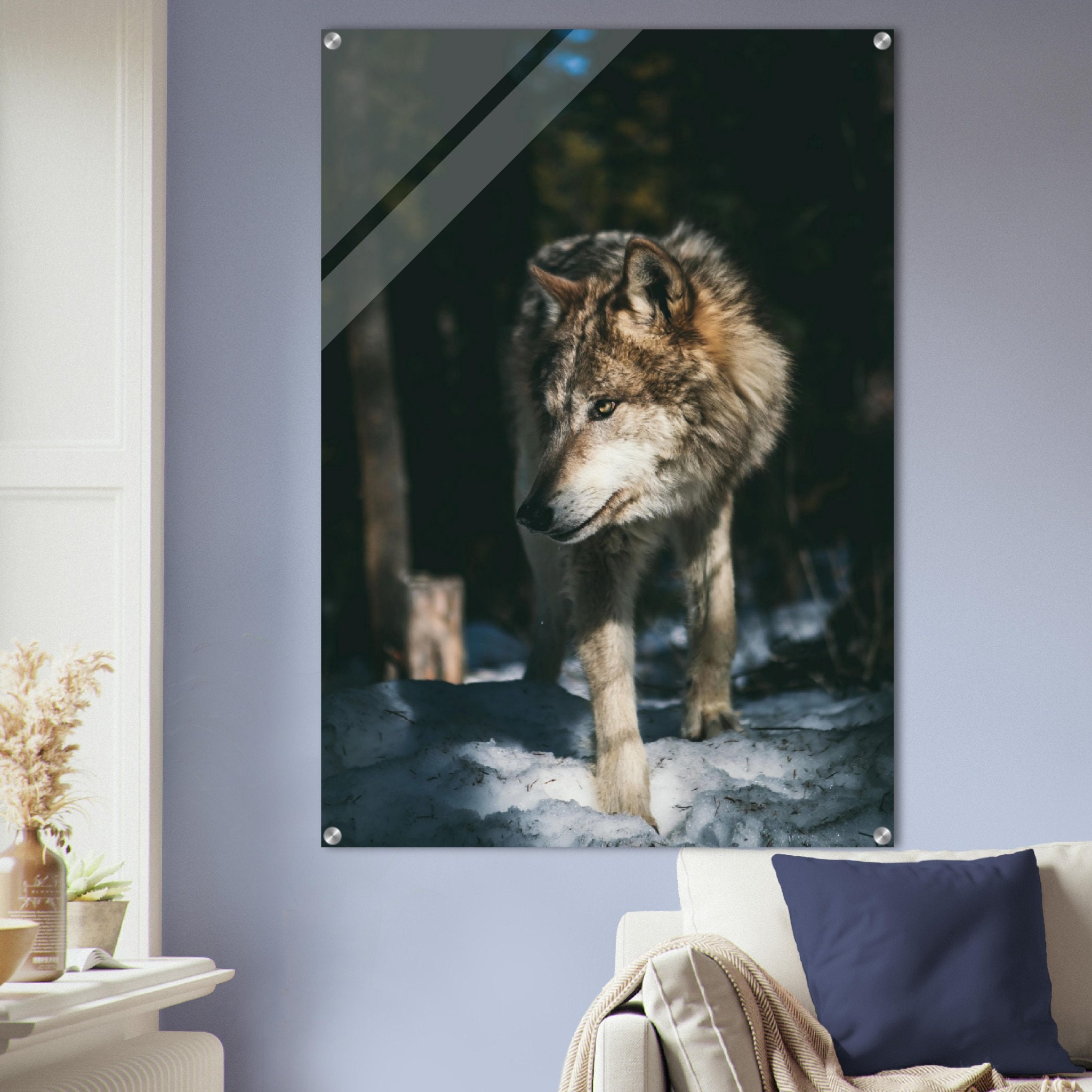 Acrylic Wall Art Animal Wolf Wall Decor Large Wall Print Modern Wall ...