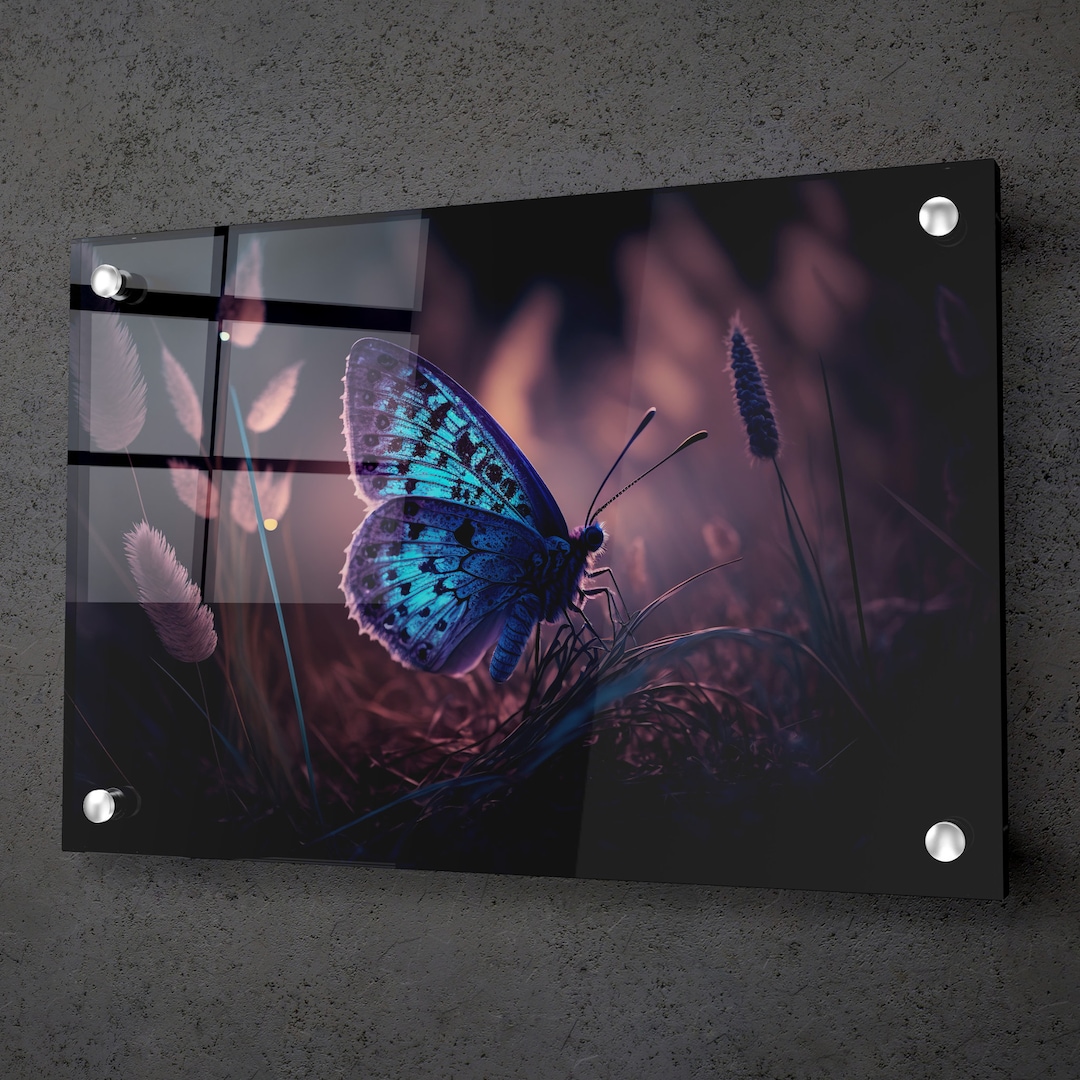 Acrylic Wall Art Butterfly Butterfly Wall Decor Large Wall Print Modern ...