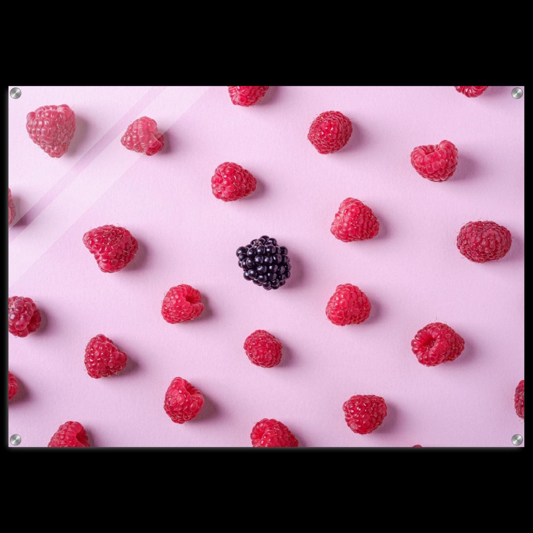Acrylic Wall Art Fruit Wall Decor Raspberry Large Wall Print Modern ...