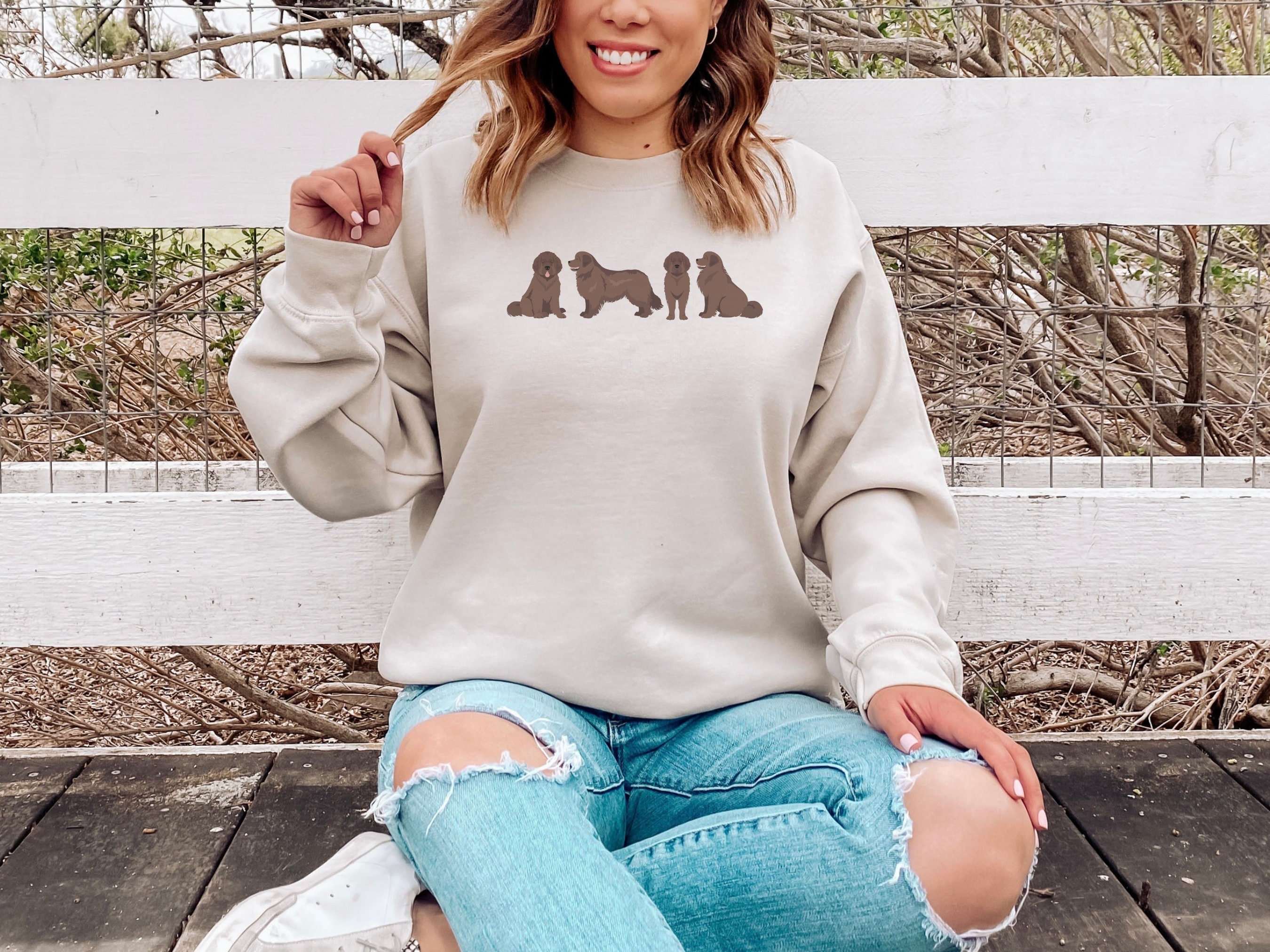 Cute Newfie Dog Mom Sweatshirt, Gift for Newfoundland Dog Owner, Newfie ...
