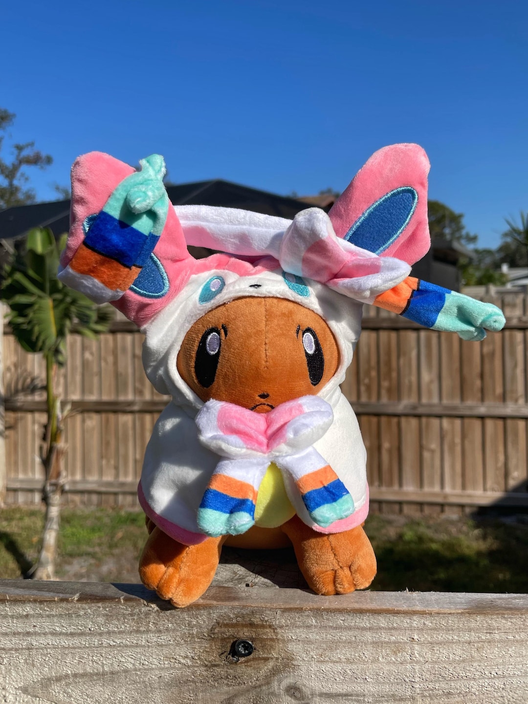 Eevee in Sylveon Pull Down Hoodie Custom Plush Pokémon - Etsy