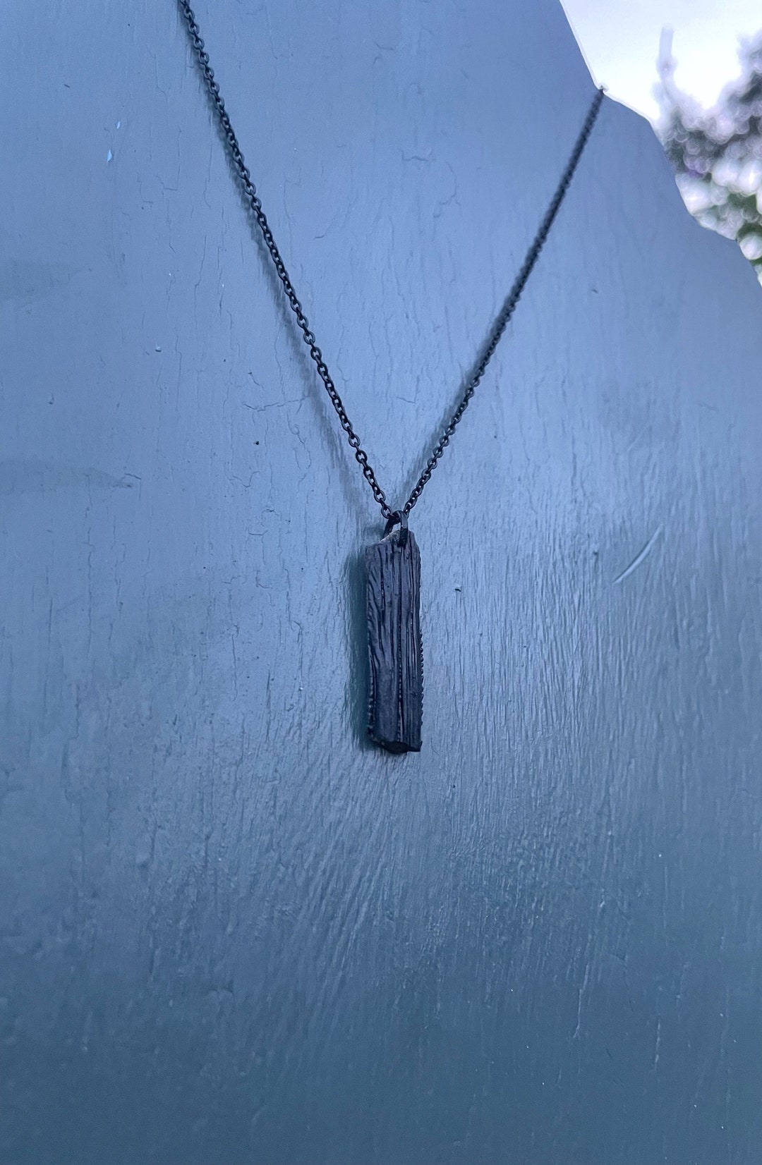 Stingray Barb Fossil Stainless Steel Black Chain Necklace NR36 - Etsy