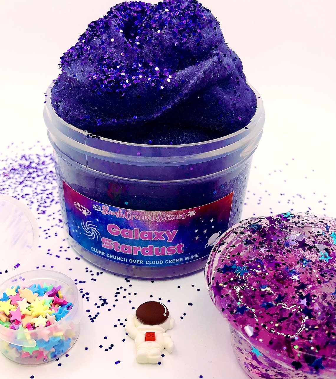Galaxy Stardust Slime, Purple Cloud Slime, Crunchy Bingsu Topping - Etsy