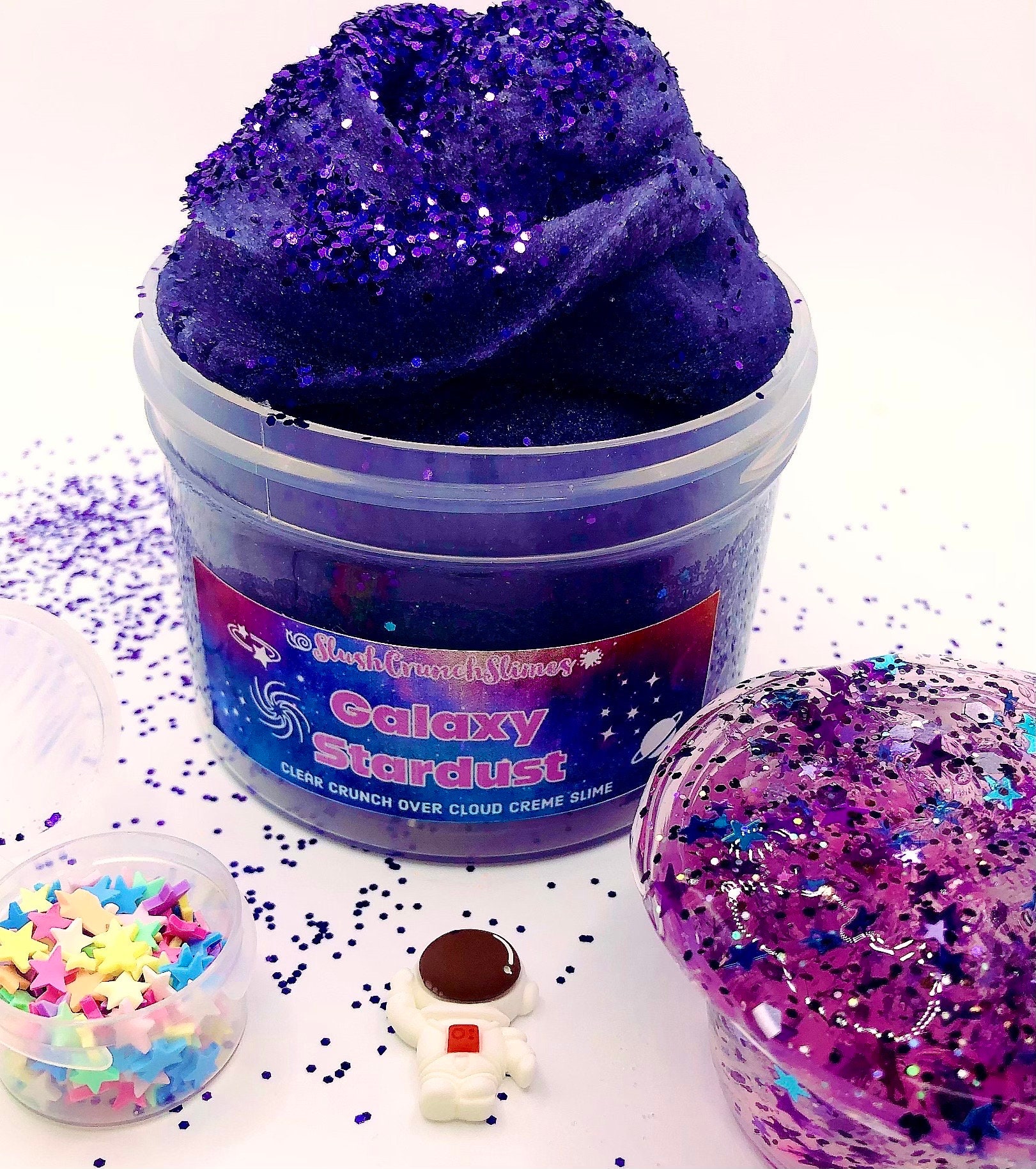 Galaxy Stardust Slime, Purple Cloud Slime, Crunchy Bingsu Topping - Etsy