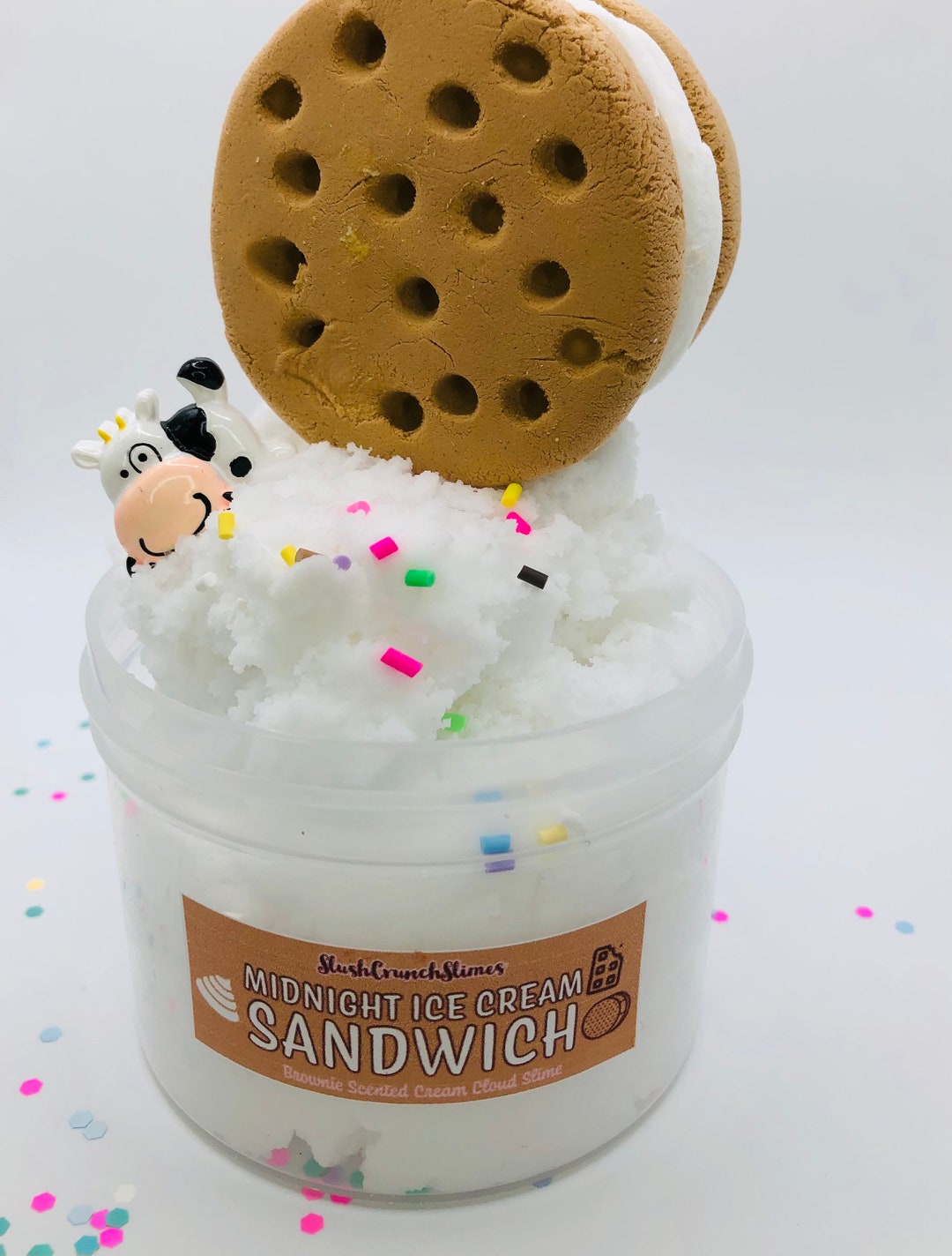 Midnight Ice Cream Sandwich Slime – Scented Cloud Creme, Cow Charm - Etsy