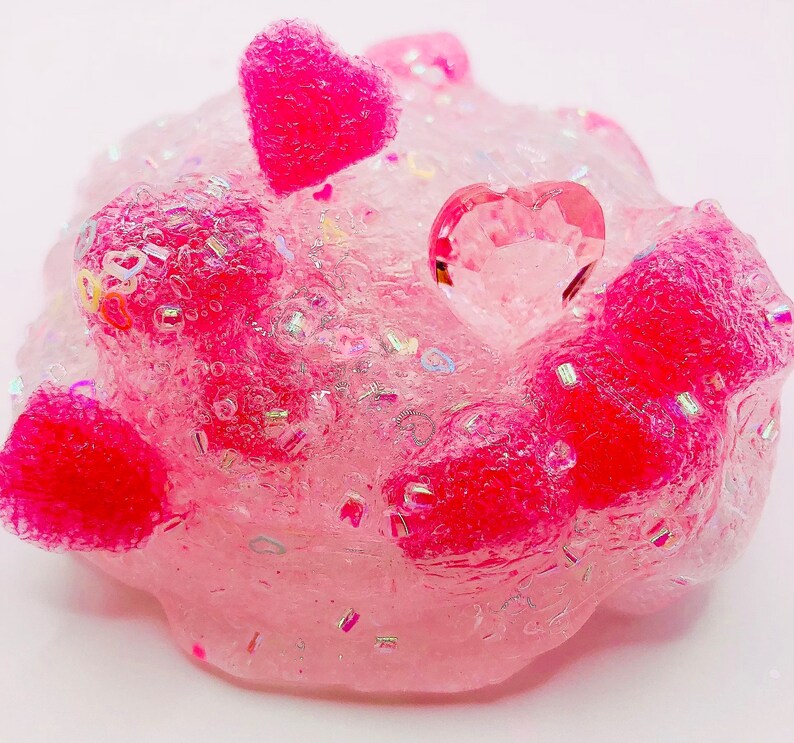 Heart Glimmer Crunch Slime, DIY Slime, Bingsu Slime, Clear Slime ...
