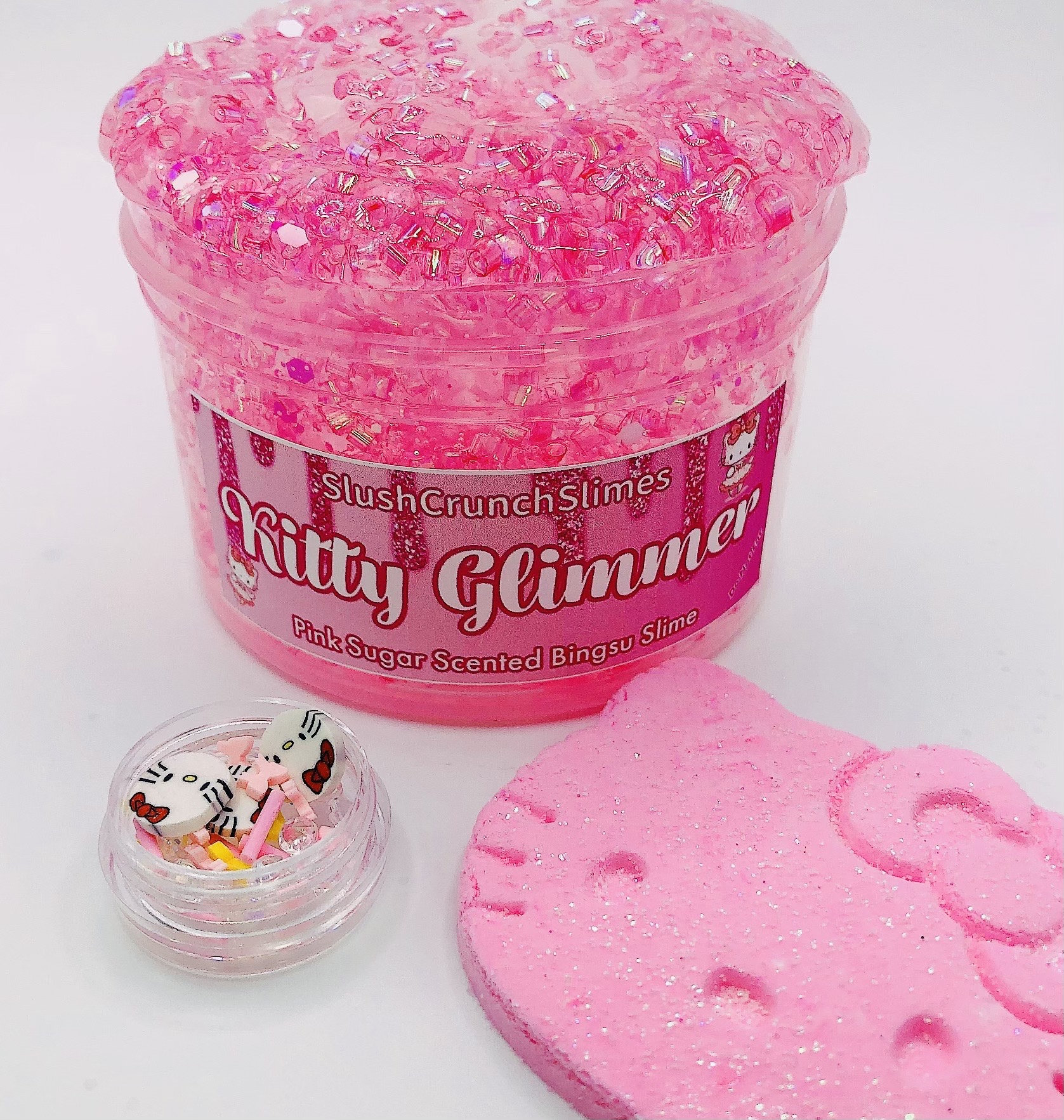 Kitty Glimmer Slime, Pink Sugar Scented Bingsu Slime, Clay Kit - Etsy