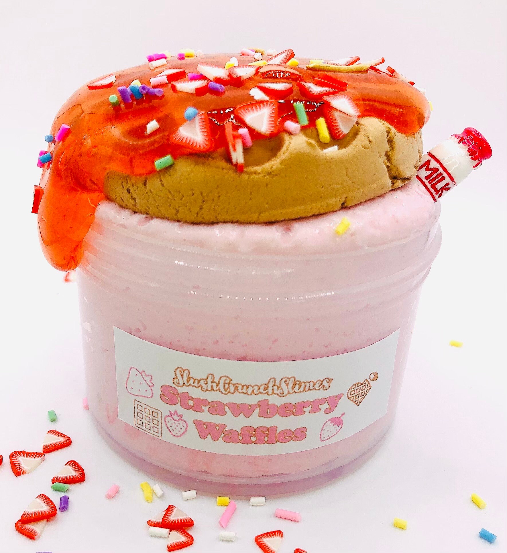 Strawberry Waffles Slime Snow Fizz Slime DIY Slime Clear - Etsy