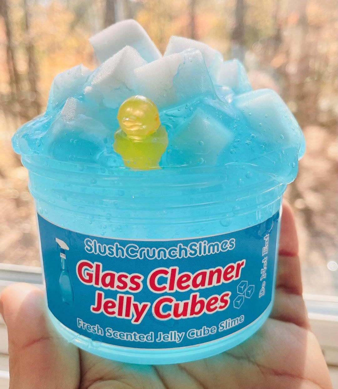 Glass Cleaner Slime, DIY Slime, Clear Slime, Jelly Cube Slime, Scented ...