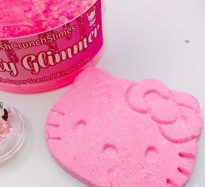 Kitty Glimmer Slime, Pink Sugar Scented Bingsu Slime, Clay Kit - Etsy