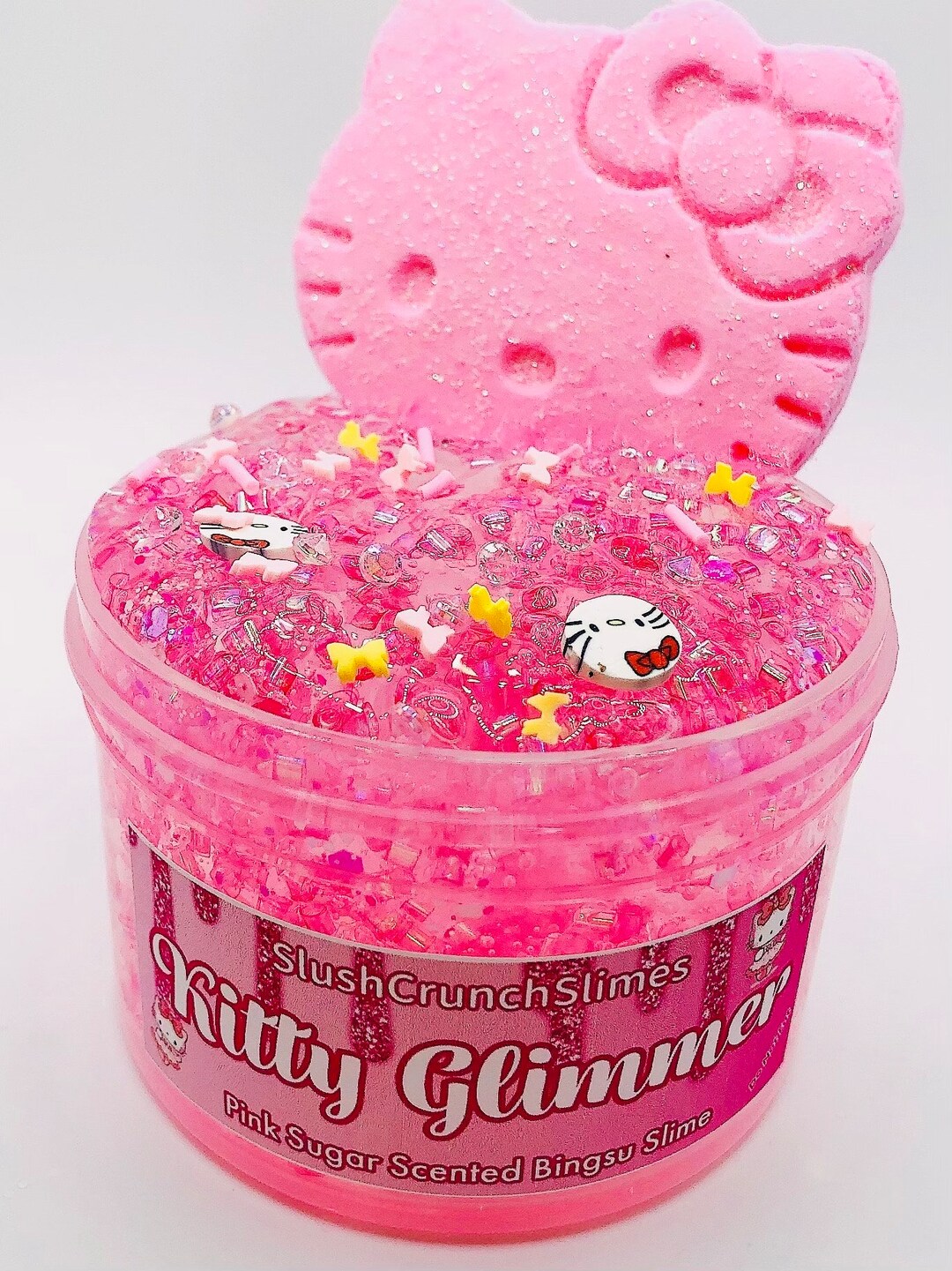 Kitty Glimmer Slime, Pink Sugar Scented Bingsu Slime, Clay Kit - Etsy