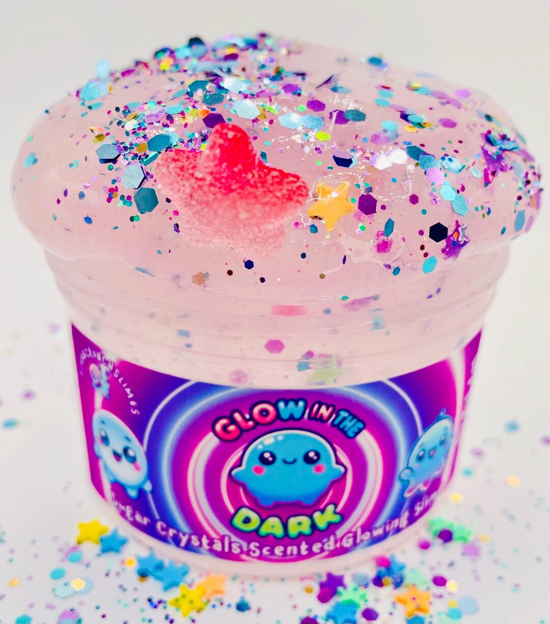 Glow in the Dark Slime: Scented Slime With Star Sprinkles & UV Lamp - Etsy