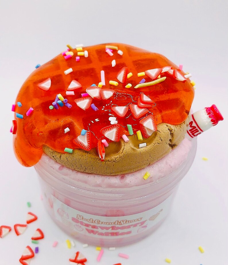 Strawberry Waffles Slime Snow Fizz Slime DIY Slime Clear - Etsy
