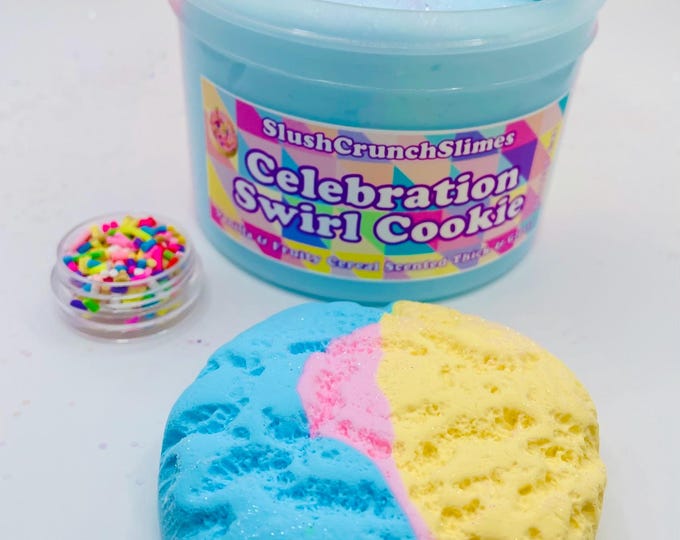 Celebration Swirl Slime, Glossy Slime , Clay Slime, DIY Slime, Scented ...