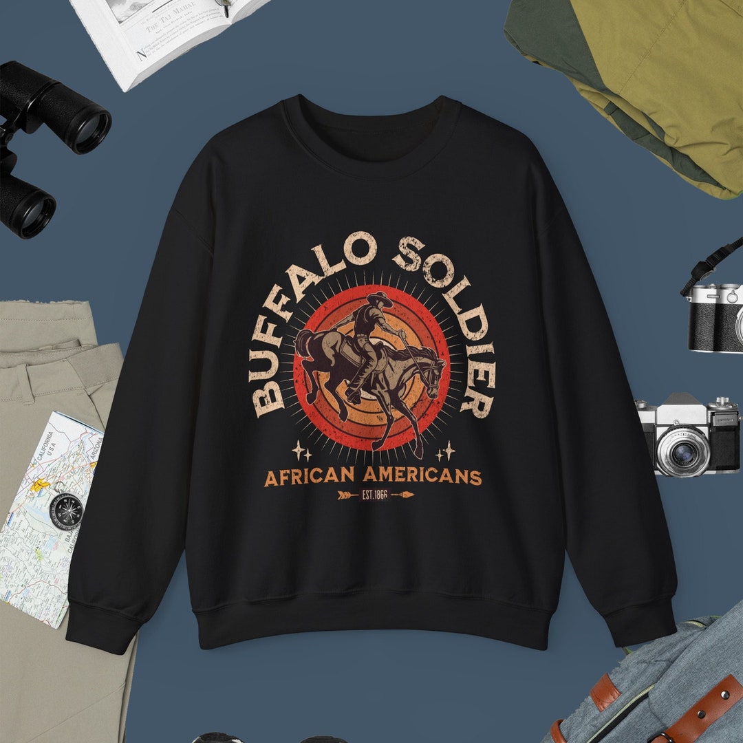 Vintage Style Buffalo Soldier Sweatshirt African American Heritage ...