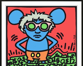 Keith Haring, Andy Mouse 1 1986, Plate Signed Lithograph - Etsy