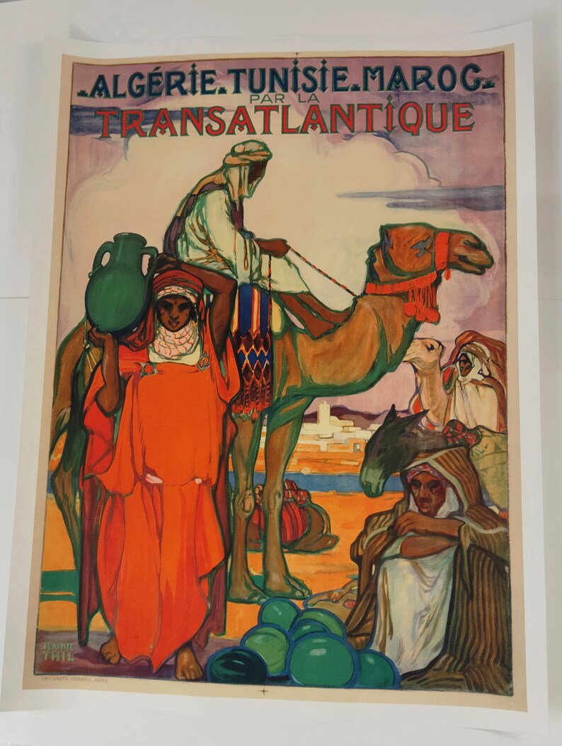 Transatlantic Poster Algeria, Tunisia, Morocco - Etsy