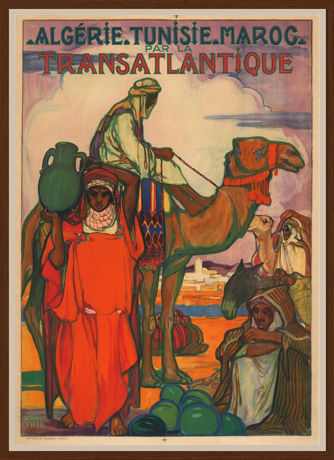 Transatlantic Poster Algeria Tunisia Morocco - Etsy