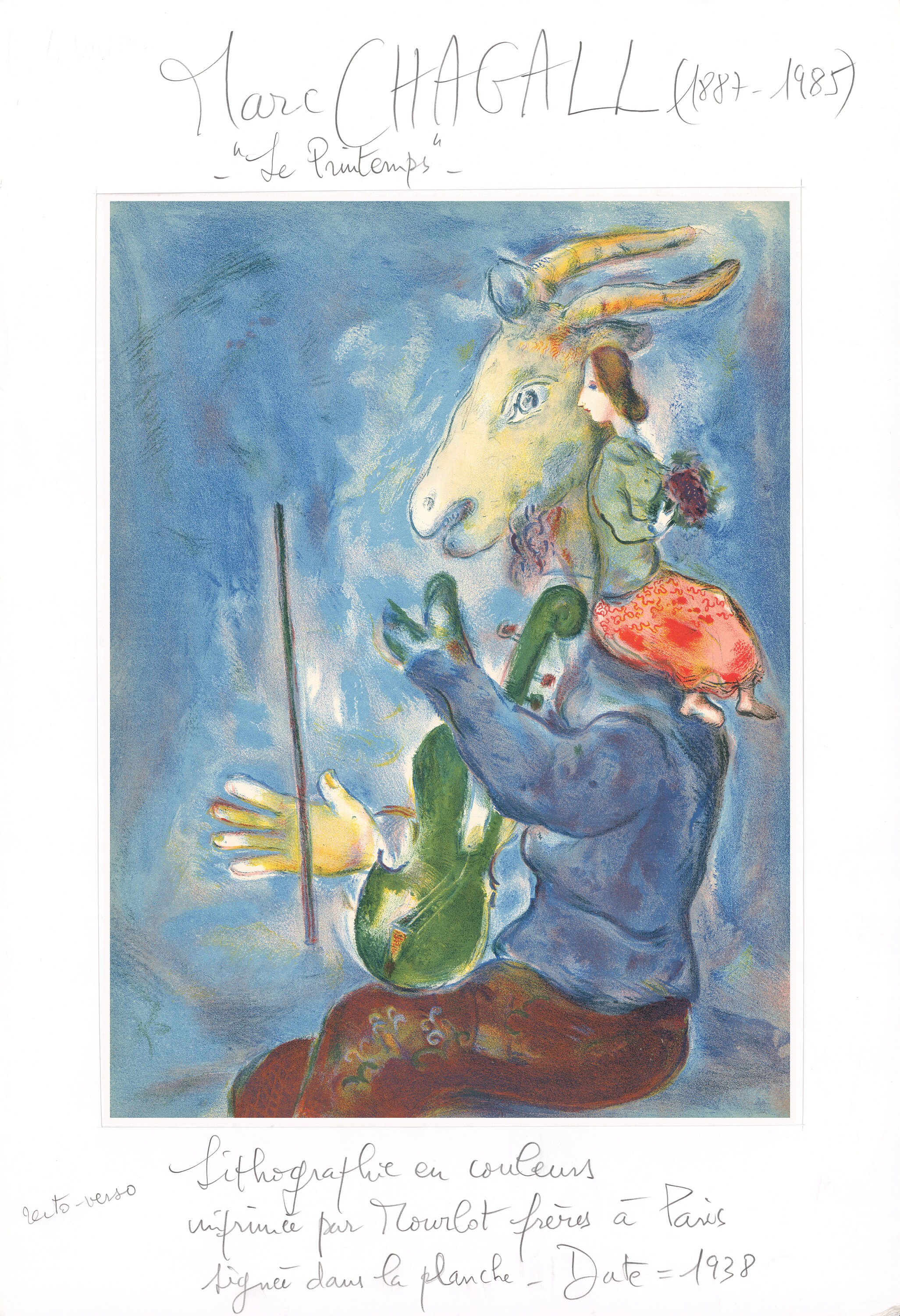 Marc Chagall spring Lithograph for Verve, 1938 - Etsy