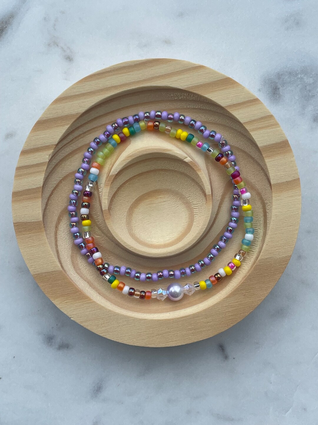 WEIRDO Stackable Kandy Bead and Seed Bead Bracelet Duo - Y2K Beaded ...